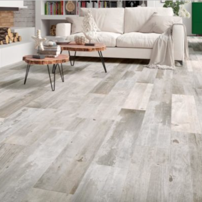 Barnwood Silver Porcelain Plank Floor & Wall Tile