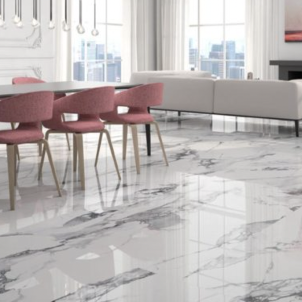 Crash Blanco Polished Porcelain Floor & Wall Tile – 12x24 in